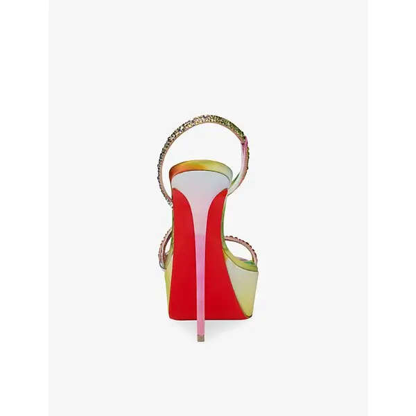 CHRISTIAN LOUBOUTIN Rosa Z Strass 100 Leather Heeled Sandals