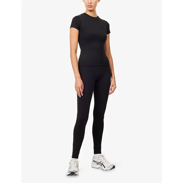 ADANOLA Short-sleeved Stretch-woven Top