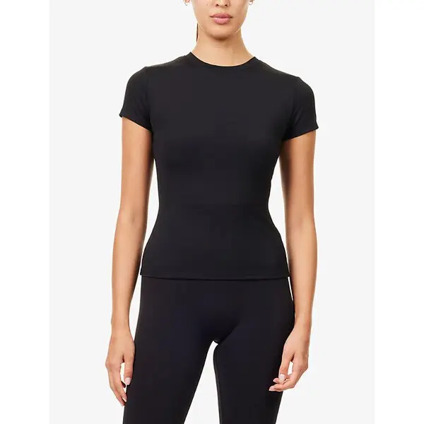 ADANOLA Short-sleeved Stretch-woven Top