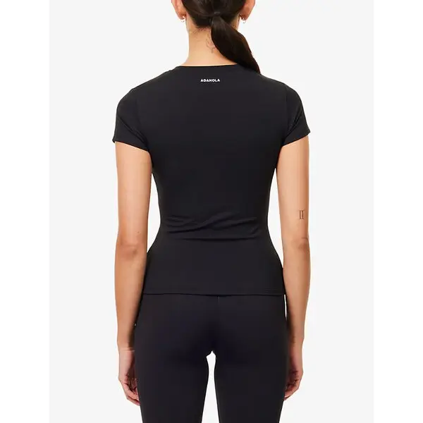 ADANOLA Short-sleeved Stretch-woven Top