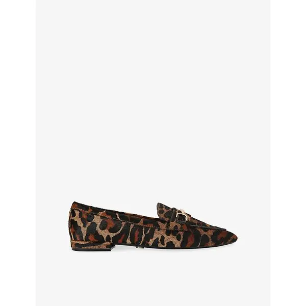 Carvela Passo Leather Loafers With Leopard Print - Dk.brn Com