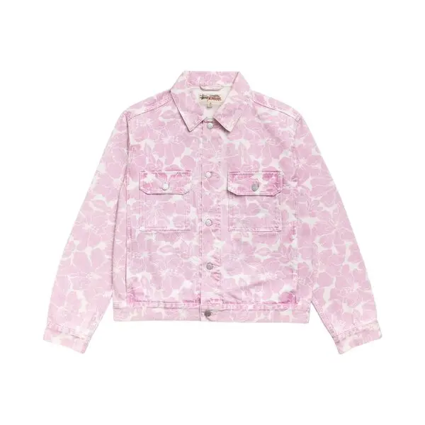 StÜssy Denim Trucker Jacket Hawaiian - Pink