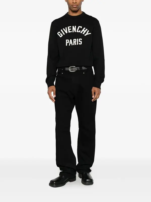 Givenchy Couture Seam Knit Pullover With Paris Detail - Black