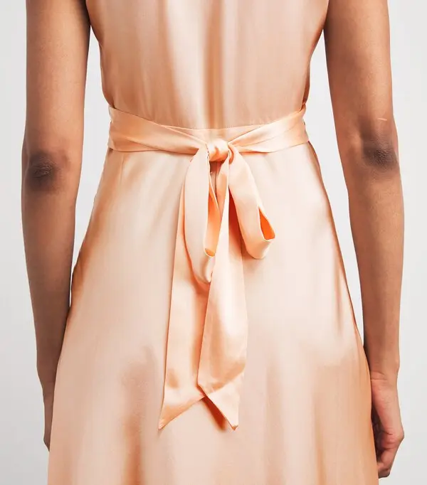 DÔEN Silk Lace Coraline Midi Dress - Pink