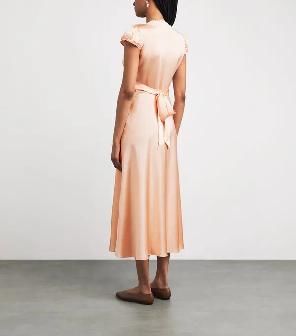 DÔEN Silk Lace Coraline Midi Dress - Pink