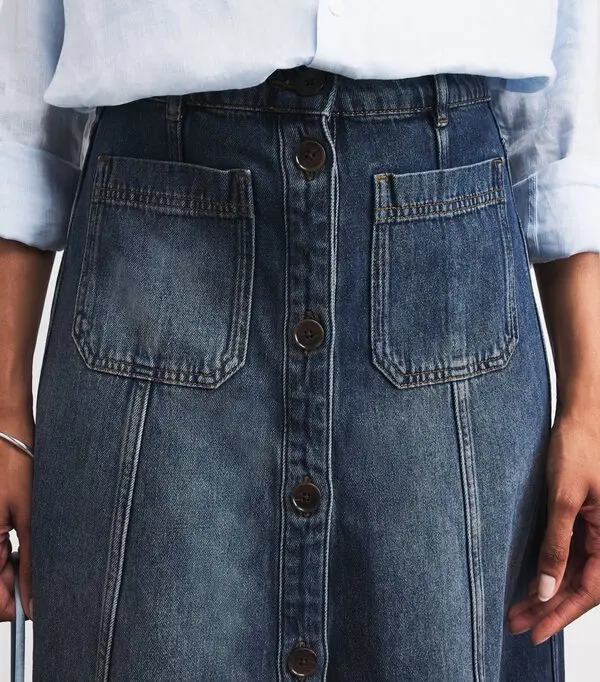 ME+EM Panelled Denim Maxi Skirt