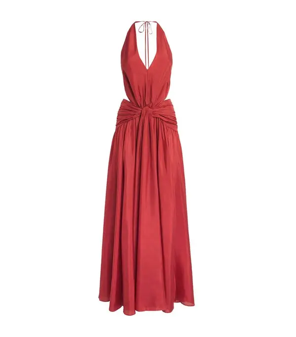 Zimmermann Silk Indra Maxi Dress - Red