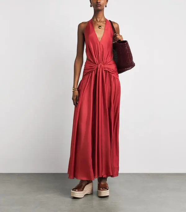 Zimmermann Silk Indra Maxi Dress - Red