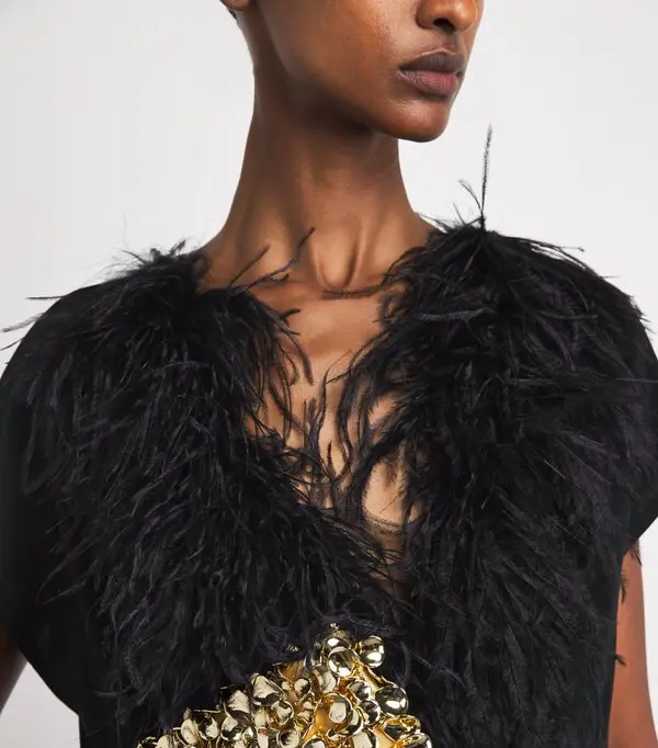 Lapointe Feather-jersey Gathered Gown - Black