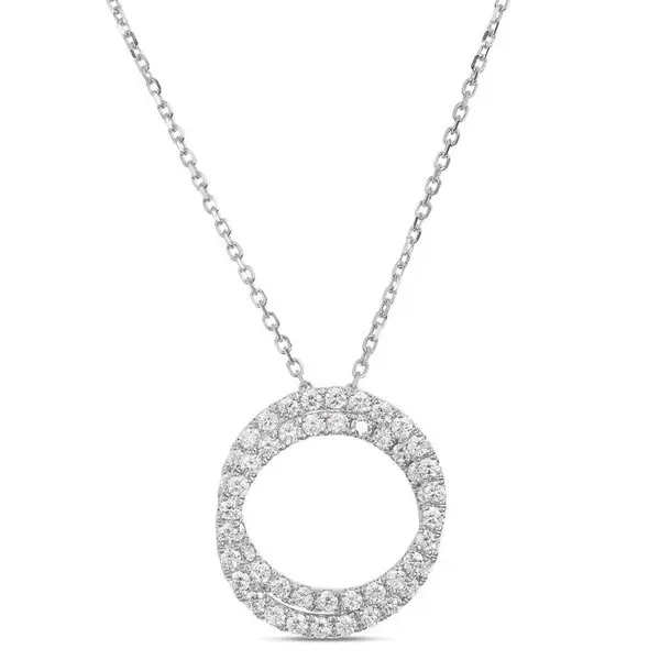 Benbridge Circle Loop Crossover Diamond Necklace, 18k White Gold, |jpw019gp - Wg
