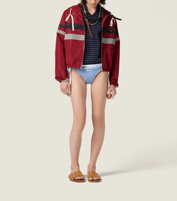 Miu Miu Striped Cotton Polo Sweater