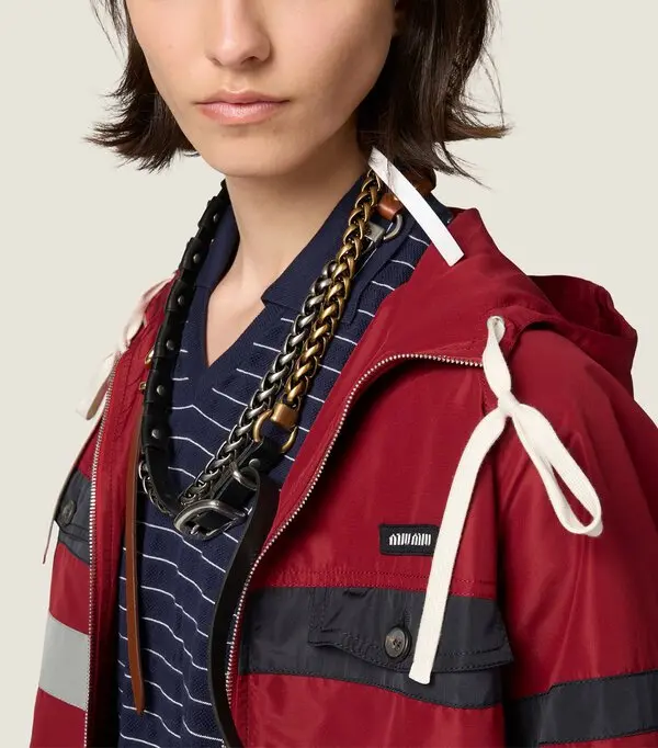 Miu Miu Striped Cotton Polo Sweater