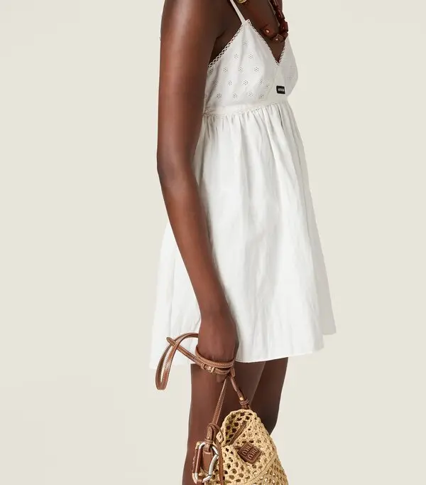 Miu Miu Eyelet-embroidered Mini Dress