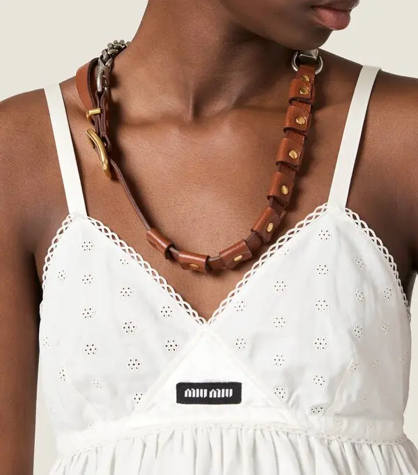 Miu Miu Eyelet-embroidered Mini Dress