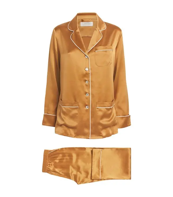 Olivia Von Halle Silk Coco Pyjama Set - Gold