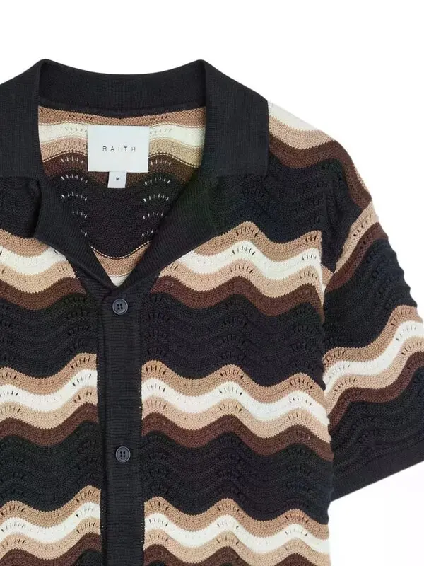 RAITH Primavera Chevron-knit Short-sleeve Polo Shirt