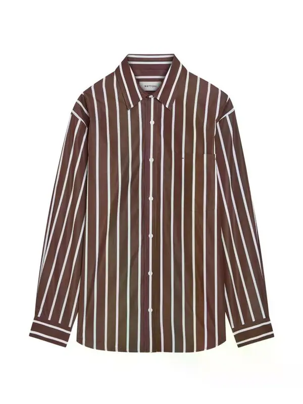 Matteau Striped Long-sleeve Shirt - Brown