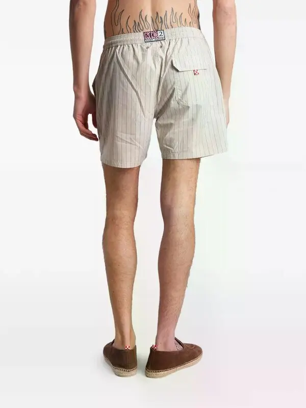 MC2 SAINT BARTH Beige Pinstripe Swim Shorts