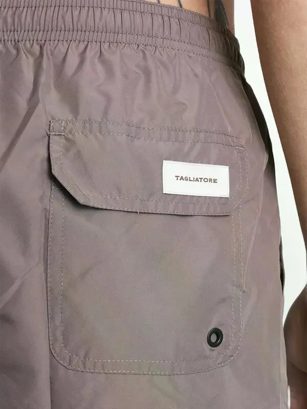 Tagliatore Drawstring Swim Shorts With Logo Patch