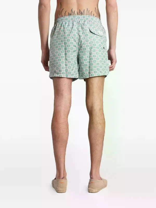 Tagliatore Geometric Print Drawstring Swim Shorts