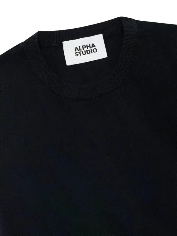 Alpha Studio Short-sleeve Ribbed-trim T-shirt