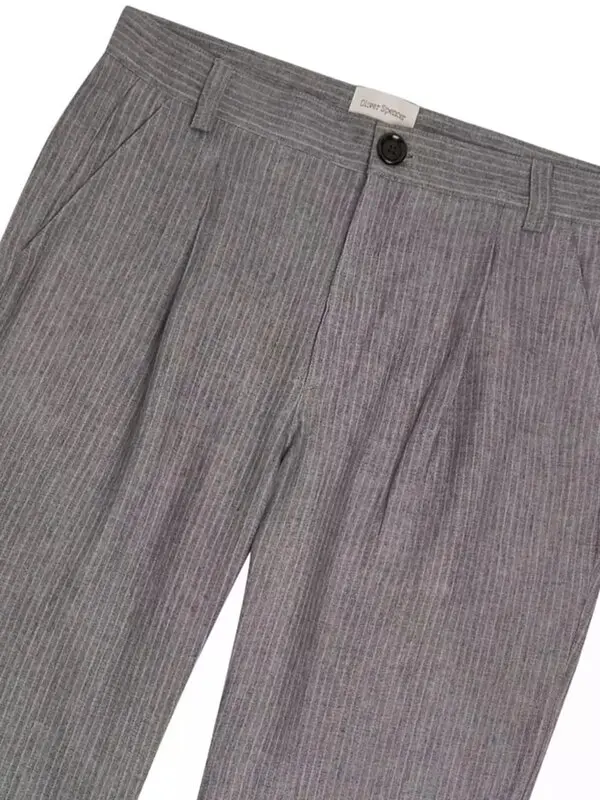 Oliver Peoples Wilkins Pleated Pinstripe Trousers - Grey