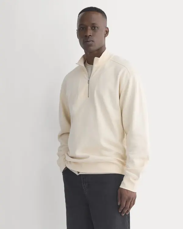 Everlane Lightweight Terry Zip Pullover - Parchment