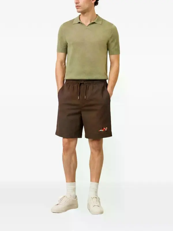 ALBERTO BRESCI Embroidered Motif Drawstring Shorts
