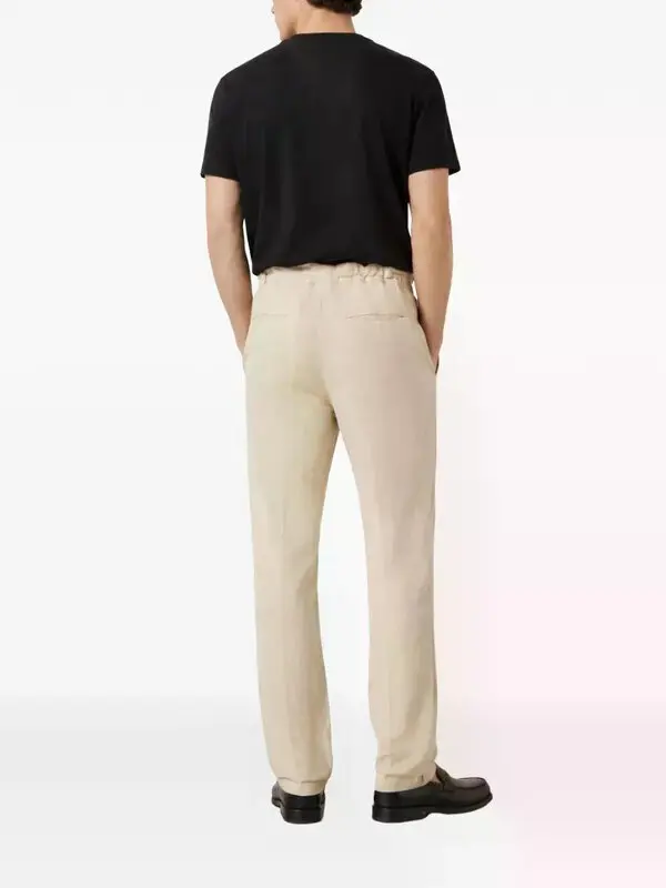 120% Lino Drawstring-waist Straight-leg Trousers