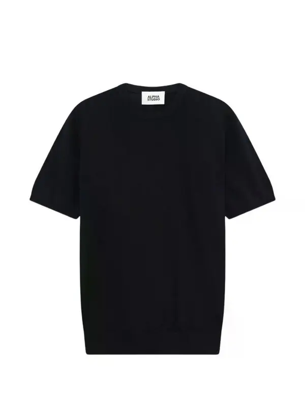 Alpha Studio Short-sleeve Ribbed-trim T-shirt