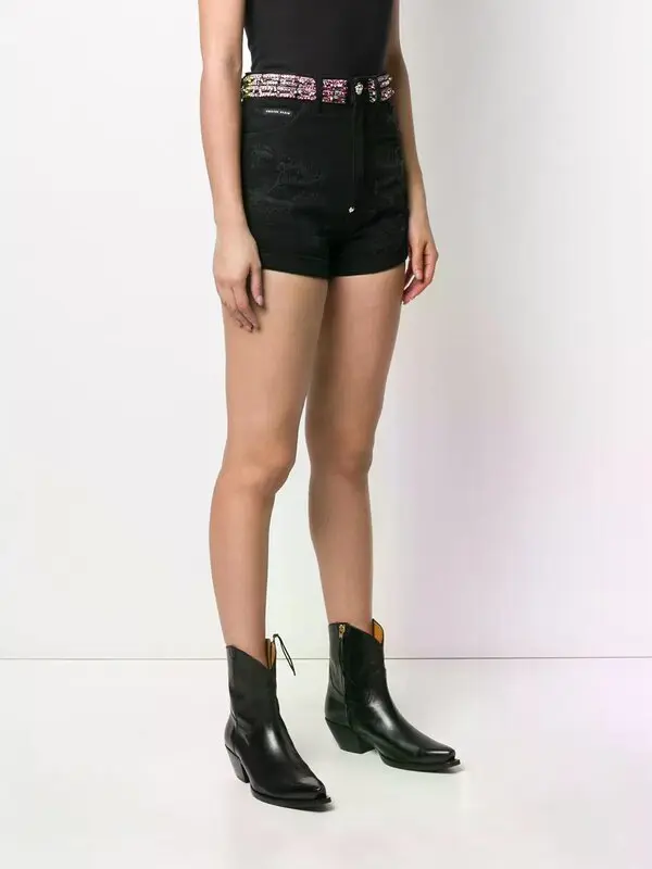 Philipp Plein Embellished Denim Shorts