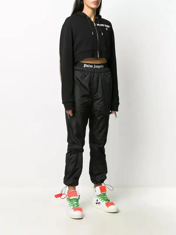 Philipp Plein Cropped Hoodie With Fringed Edge