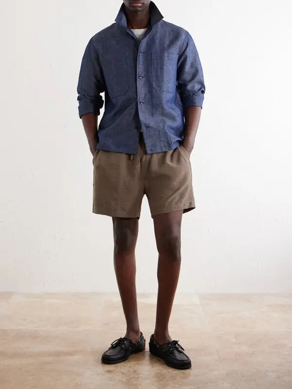 Nn07 Rob Cotton And Linen-blend Chambray Shirt