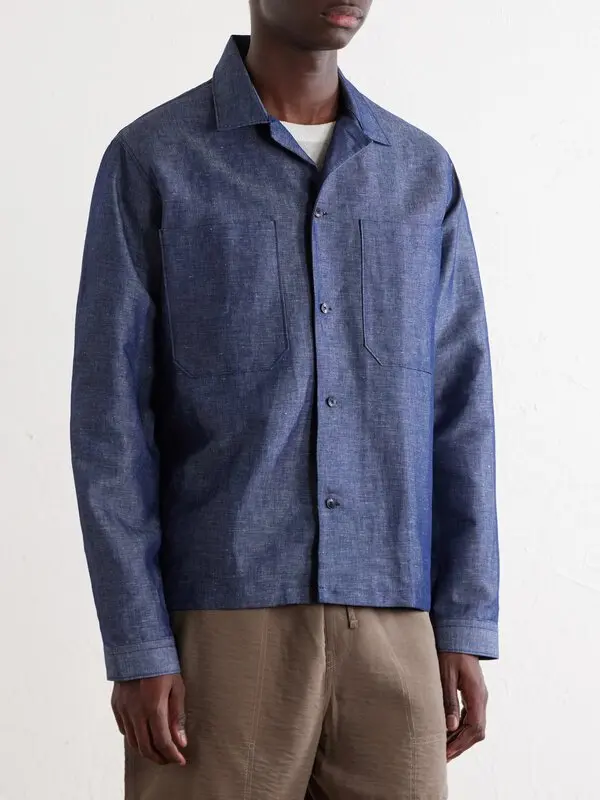 Nn07 Rob Cotton And Linen-blend Chambray Shirt