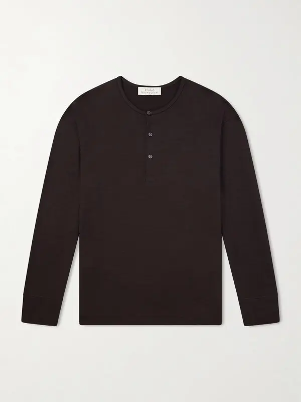 Studio Nicholson Cotton-jersey Henley T-shirt