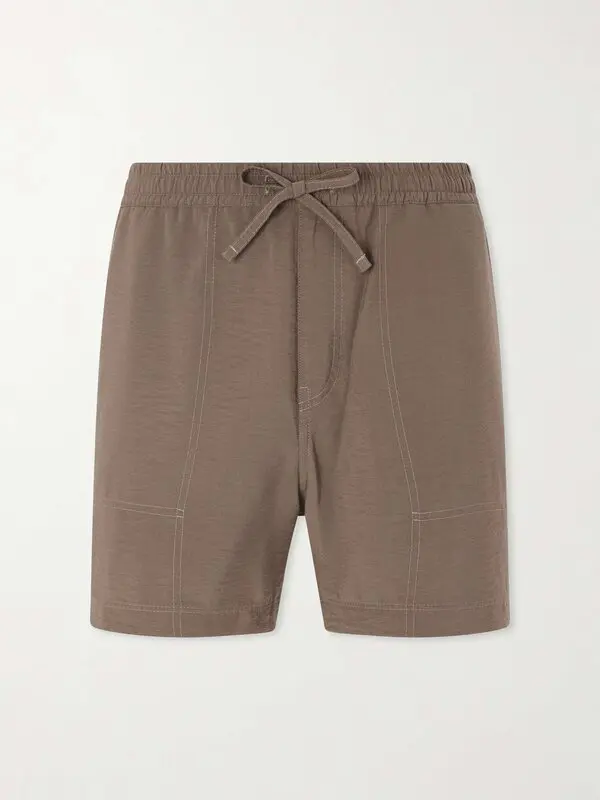 Nn07 Ryder 5971 Straight-leg Tencel Blend Drawstring Shorts - Brown