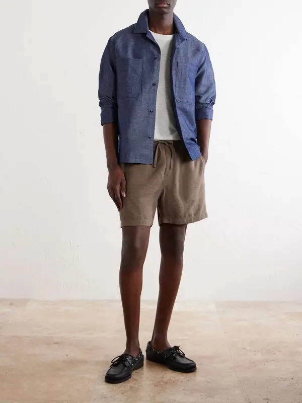 Nn07 Ryder 5971 Straight-leg Tencel Blend Drawstring Shorts