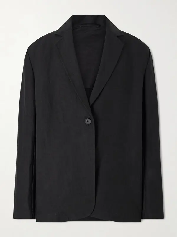 Studio Nicholson Denison Linen And Wool-blend Suit Jacket - Black