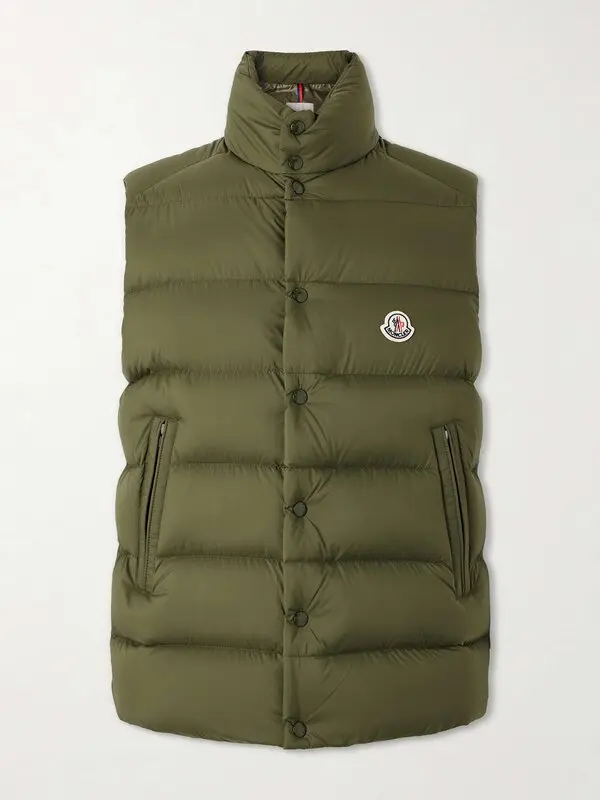 Moncler Tibb Logo-appliquéd Quilted Shell Down Gilet - Green