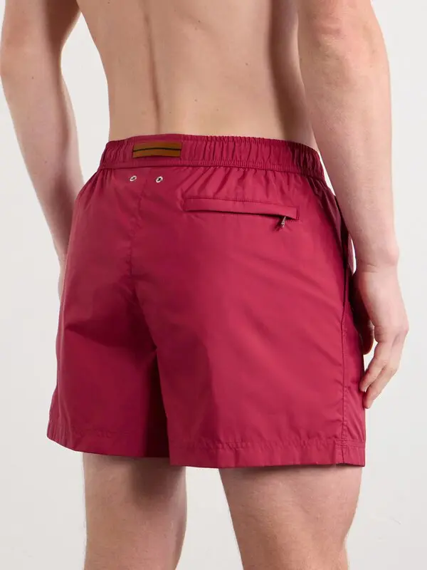 Zegna Straight-leg Mid-length Swim Shorts - Red