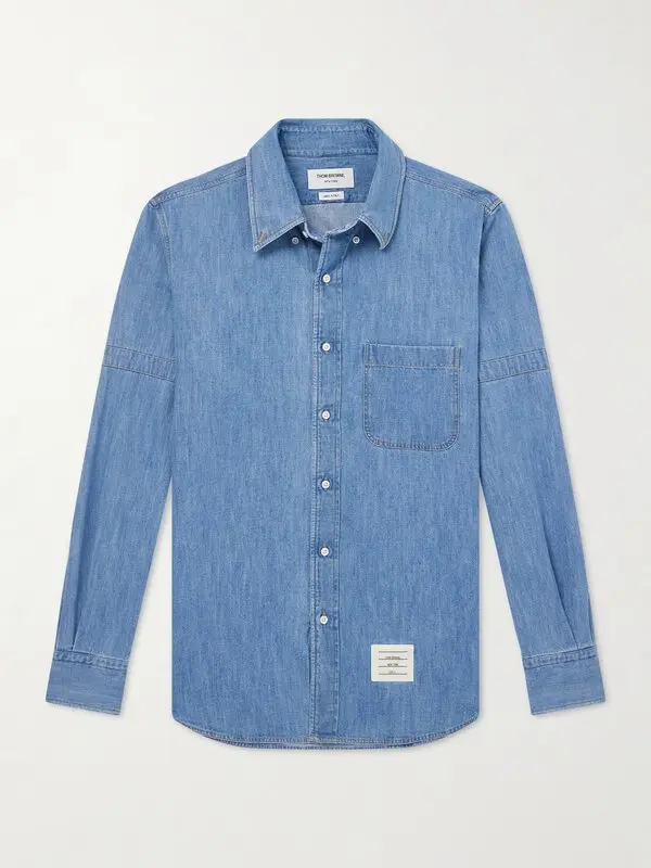 Thom Browne Denim-effect Cotton Shirt - Blue