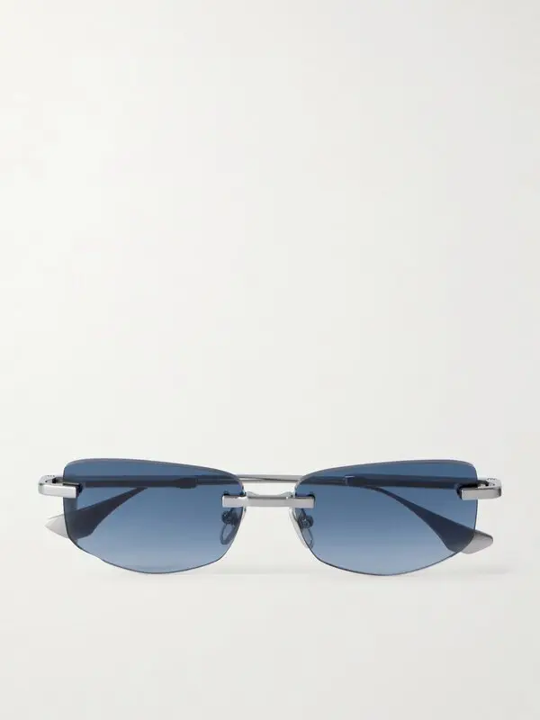 Dita Trysim.75 Square-frame -tone Titanium Sunglasses - Silver