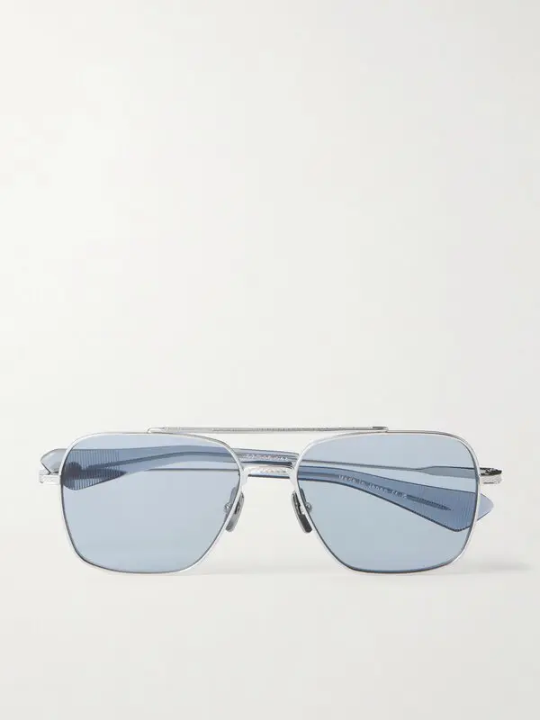 Dita Flight-seven Aviator-style Titanium Sunglasses - Silver