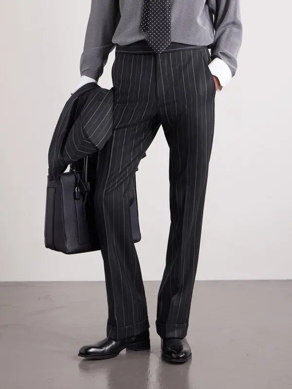 TOM FORD Straight-leg Pinstriped Wool-twill Suit Trousers