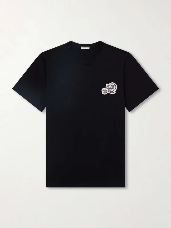 Moncler Logo-appliquéd Cotton-jersey T-shirt - Black