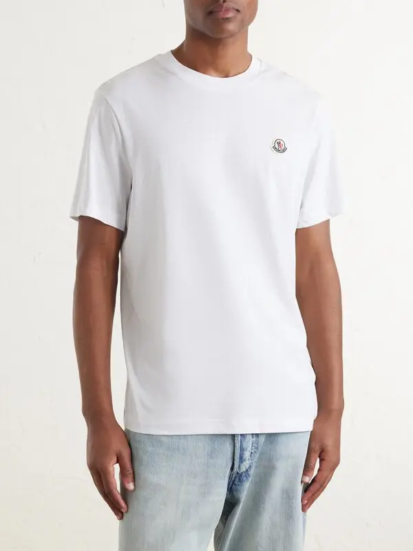 Moncler Pack Of Three Logo-appliquéd Cotton-jersey T-shirt - Multi