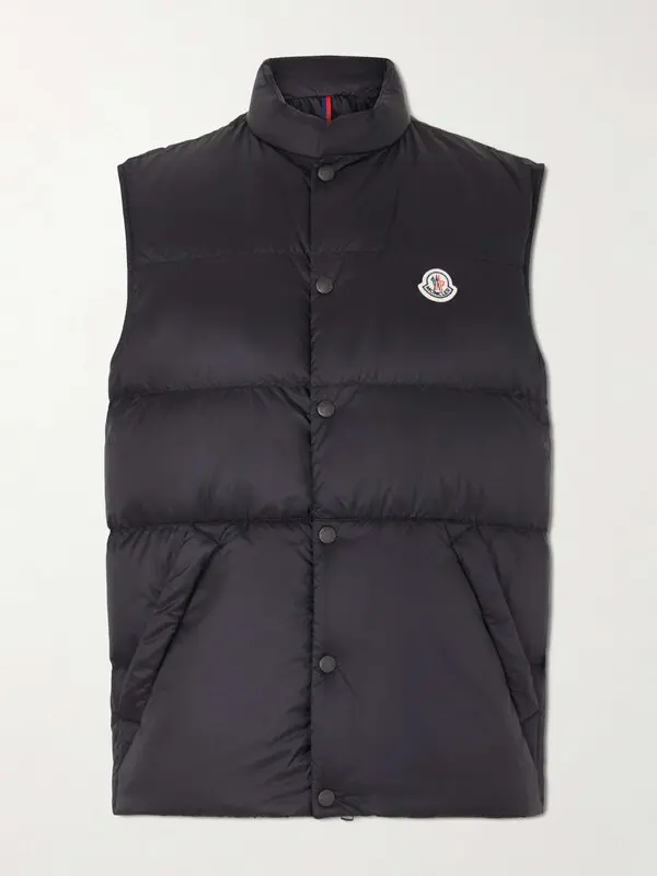 Moncler Logo-appliquéd Quilted Shell Down Gilet - Black