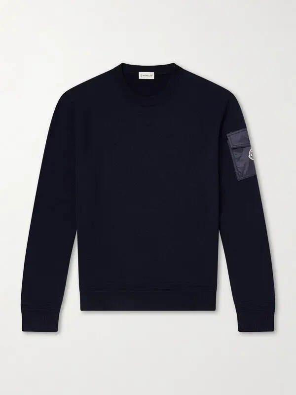 Moncler Virgin Wool Crewneck Sweater - Blue