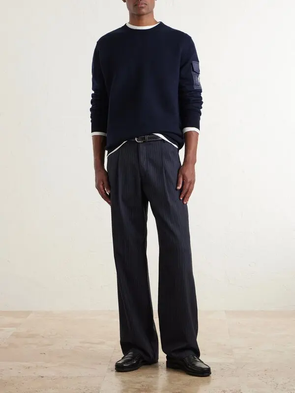 Moncler Virgin Wool Crewneck Sweater - Blue