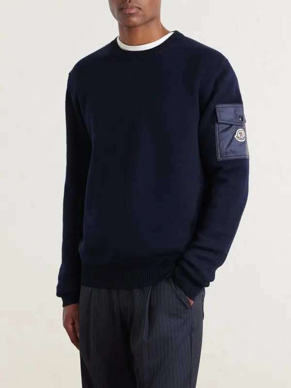 Moncler Virgin Wool Crewneck Sweater - Blue
